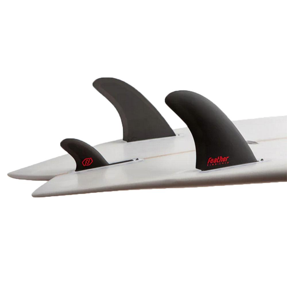 Ailerons Surf Feather Fins Ai Twin 2+1 - Black - Été 2024 | Glisse-proshop