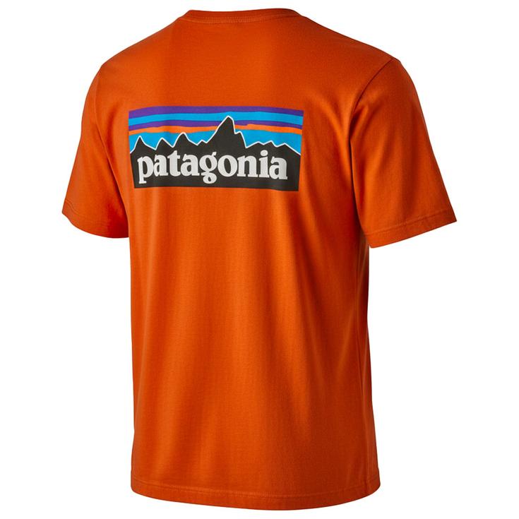 Tee-shirt Patagonia P-6 Logo Coal Orange - Eté 2026 | Glisse-proshop